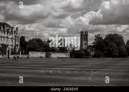 Black and White Landscape, with Merton College, Merton Field, and the ...