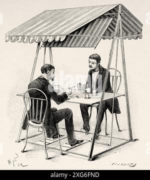 A punkah type of large fan operated by pedals. Old 19th century ...