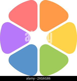 Flower diagram divided into three equal sections. Floral chart with 3 ...