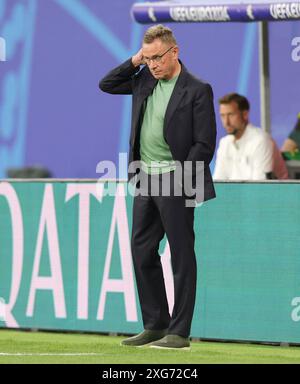 Austria head coach Ralf Rangnick responds to a question during a news ...
