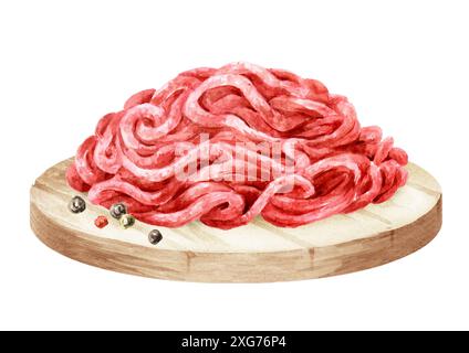 Homemade ground beef, minced meet, Cooking food concept . Hand drawn ...