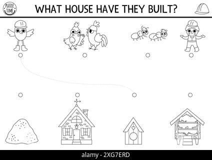 Construction site matching activity with animal and bird builders and ...