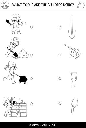 Construction site black and white matching activity with trucks ...