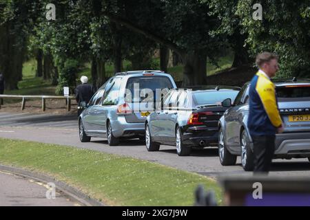 Rob Burrow CBE makes his final journey as his funeral car enters ...
