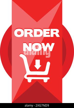 order now red square 3d realistic isolated web button Stock Vector ...