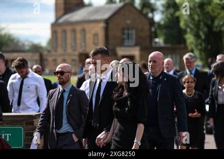Kevin Sinfield his wife Jayne Sinfield leave Pontefract Crematorium ...