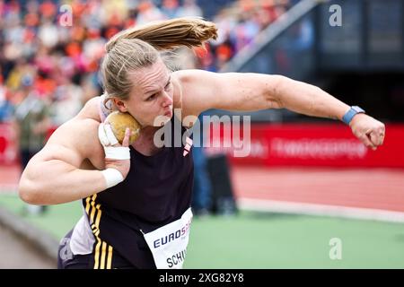 HENGELO - Jessica Schilder in action in the shot put during the 45th ...