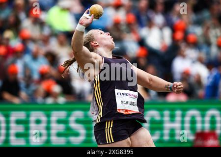 HENGELO - Jessica Schilder in action in the shot put during the 45th ...