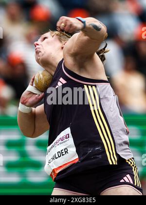 HENGELO - Jessica Schilder in action in the shot put during the 45th ...