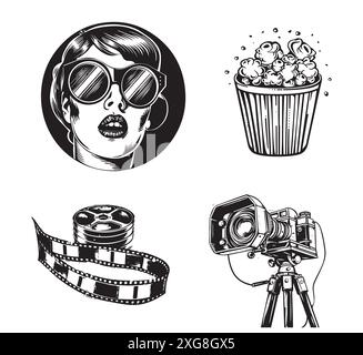Symbols of Photographer Day set. model and camera Stock Vector Image ...