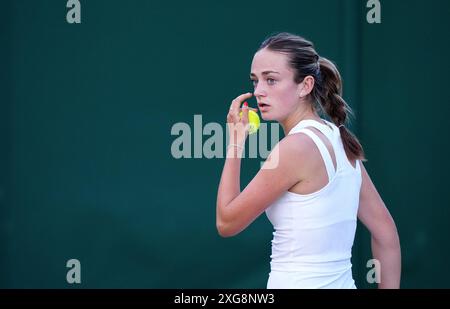 Isabelle Lacy on day seven of the 2024 Wimbledon Championships at the ...