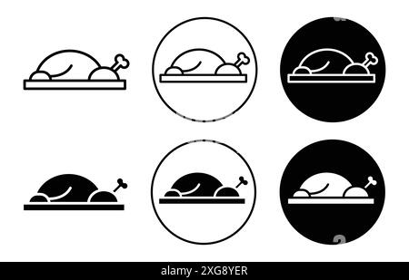 Peking duck food icon logo sign vector outline in black and white color ...