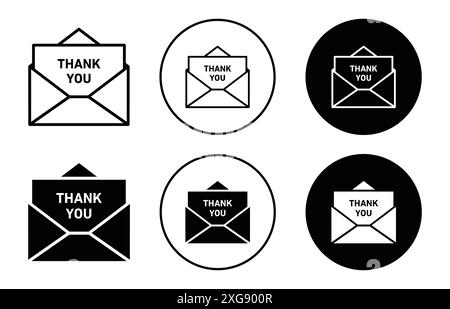 postcard thank you line icon vector illustration Stock Vector Image ...
