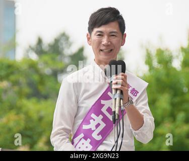 Tokyo gubernatorial election candidate Shinji Ishimaru of former mayor ...