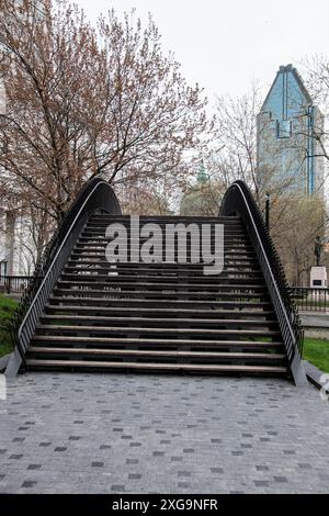 Stairs at Dorchester Square in downtown Montreal, Quebec, Canada Stock ...