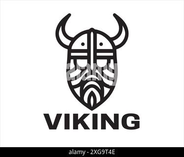 Lines Viking Head Logo Design Icon Symbol Vector Template Stock Vector ...