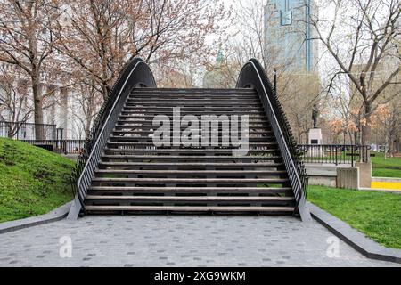 Stairs at Dorchester Square in downtown Montreal, Quebec, Canada Stock ...