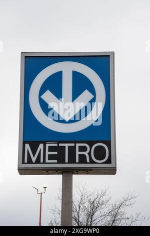 Angrignon Metro station sign in Montreal, Quebec, Canada Stock Photo ...