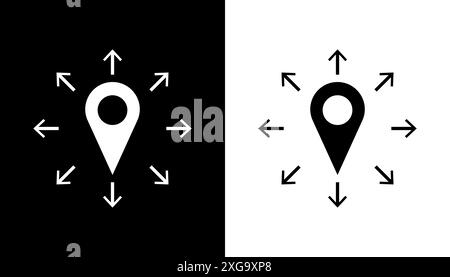 Location expansion location line symbol with arrows Stock Vector Image ...