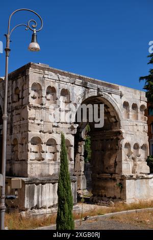 The Arch of Janus a 4th-century Roman marble arch with ornately carved ...
