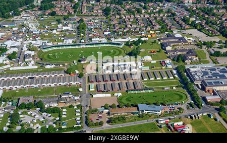 The Great Yorkshire Show from the air, on the day prior to opening, 8th ...