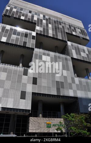 Facade of the EDISE building of the Petrobras Company. Petrobras oil ...