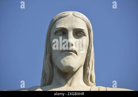The face of Christ the Redeemer. Statue of Christ the Redeemer, wonder ...