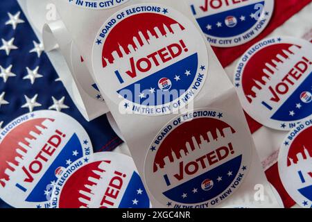 Still Life of Voting Proof Stickers, 2024, NYC, USA Stock Photo - Alamy
