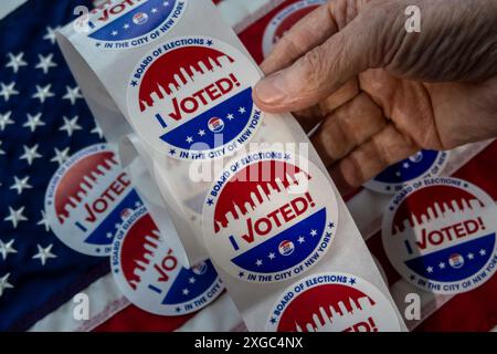 Still Life of Voting Proof Stickers, 2024, NYC, USA Stock Photo - Alamy