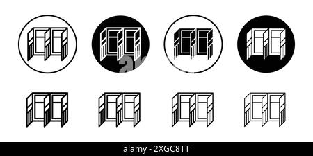 Cubicle icon logo sign vector outline in black and white color Stock ...