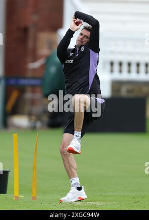 England's James Anderson bowling during day one of the first LV ...