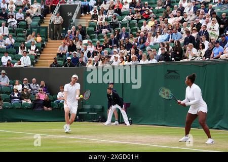 Jamie Murray and Taylor Townsend in action in the mixed doubles on day ...