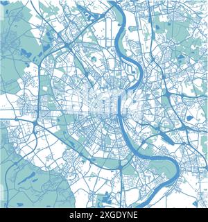 Road map of Cologne in Germany. Contains layered vector with roads ...