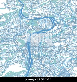 Road map of Prague in Czech Republic. Contains layered vector with ...