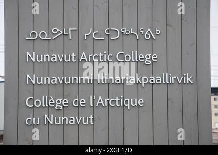 Multilingual Nunavut Arctic College sign in English, French and ...