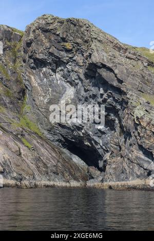 Rockface sea cliffs geology coastline County Donegal Ireland Bunglas ...