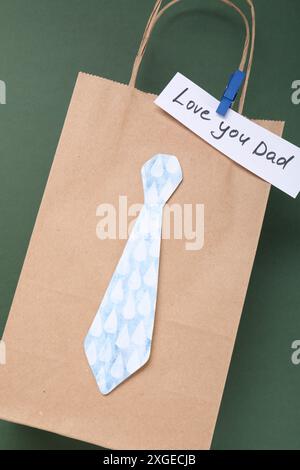 Happy Father's Day. Phrase I love Dad made with wooden letters and ...