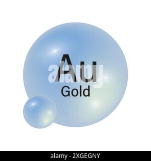 Au Gold Chemical Element Periodic Table. Single element vector ...