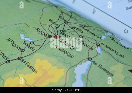 Kairo, Egypt of the World Map. Close up and selective focus. Travel ...