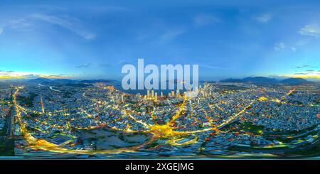 360° view of 360 Degree Panoramic: Amazing by night aerial view of ...