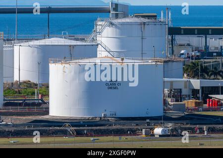 Diesel storage tanks at Mackay Harbour, queensland, australia Stock ...