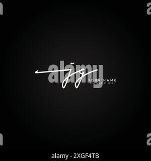 JG Simple Signature Logo - Handwritten Vector Template for J and G Logo ...