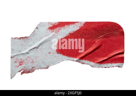Peeled red label paper sticker on white background with clipping path ...