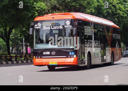 Jakarta public transport, trans Jakarta with Electric Bus, BYD from ...