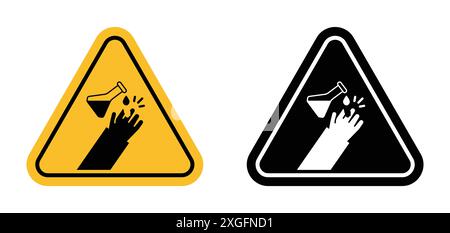 Corrosive Substance Icon Corrosion Chemical Hazard Danger Black White ...