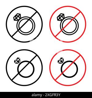 No jewelry sign vector logo set collection for web app ui Stock Vector ...