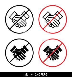 Prohibition sign no handshake collection. Vector illustration Stock ...