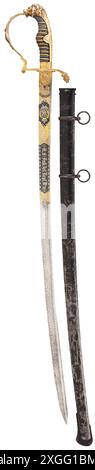 A Damascus steel sabre for artillery officers, circa 1900 Slightly ...
