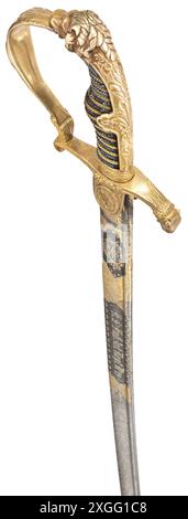 A Damascus steel sabre for artillery officers, circa 1900 Slightly ...