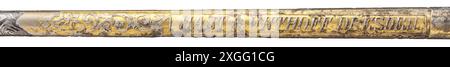 A Damascus steel sabre for artillery officers, circa 1900 Slightly ...